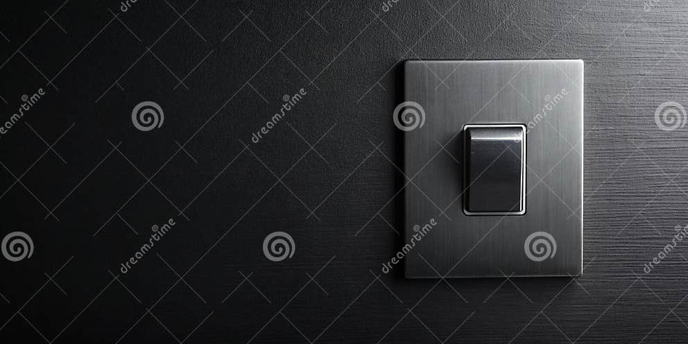 Light Switch Modern Light Switch on the Darkened Black Wall Room ...