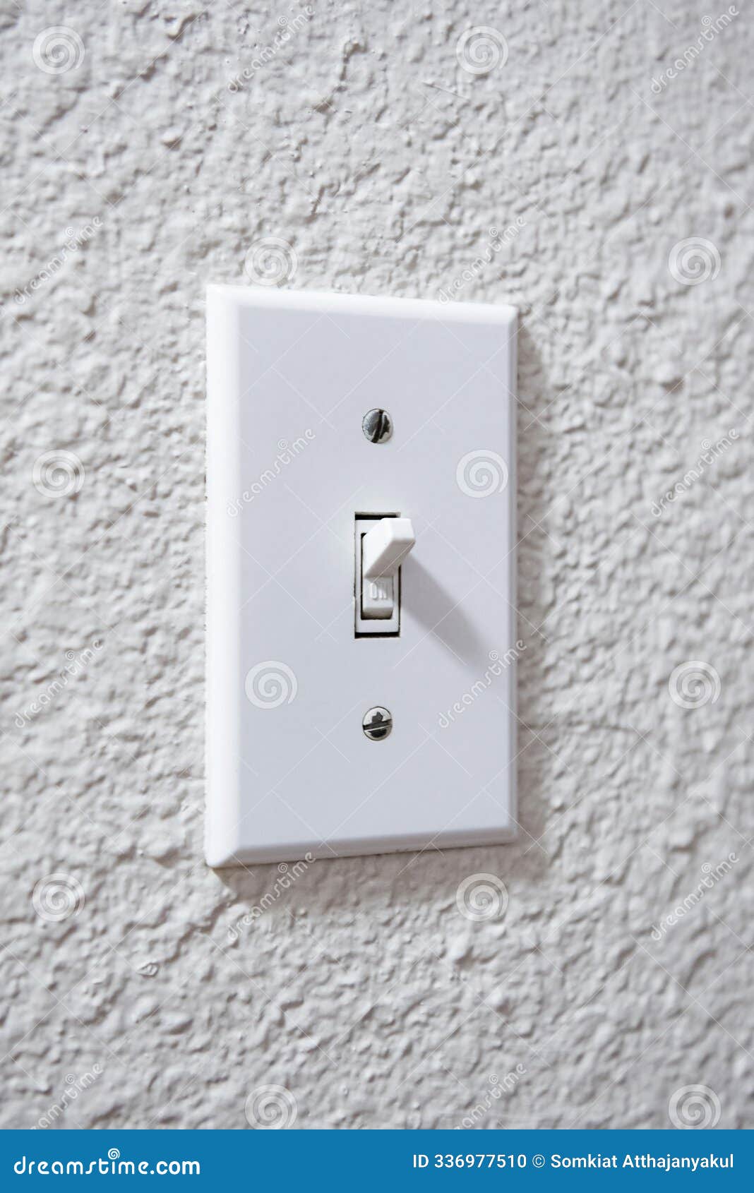 Light Switch on and Off Electrical New Build Construction. Stock Photo ...