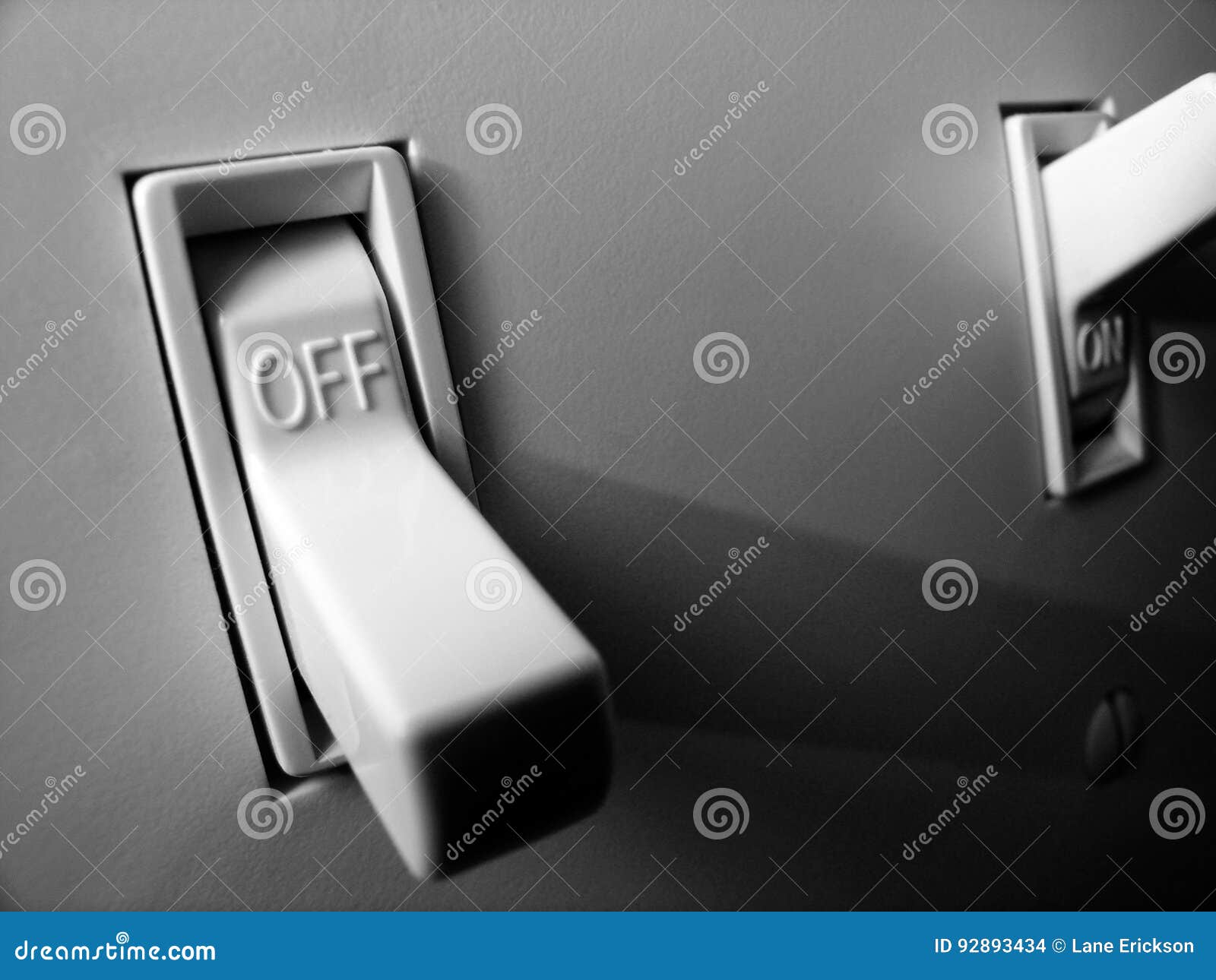Light Switch for on and Off Power Illumination Stock Photo - Image of ...