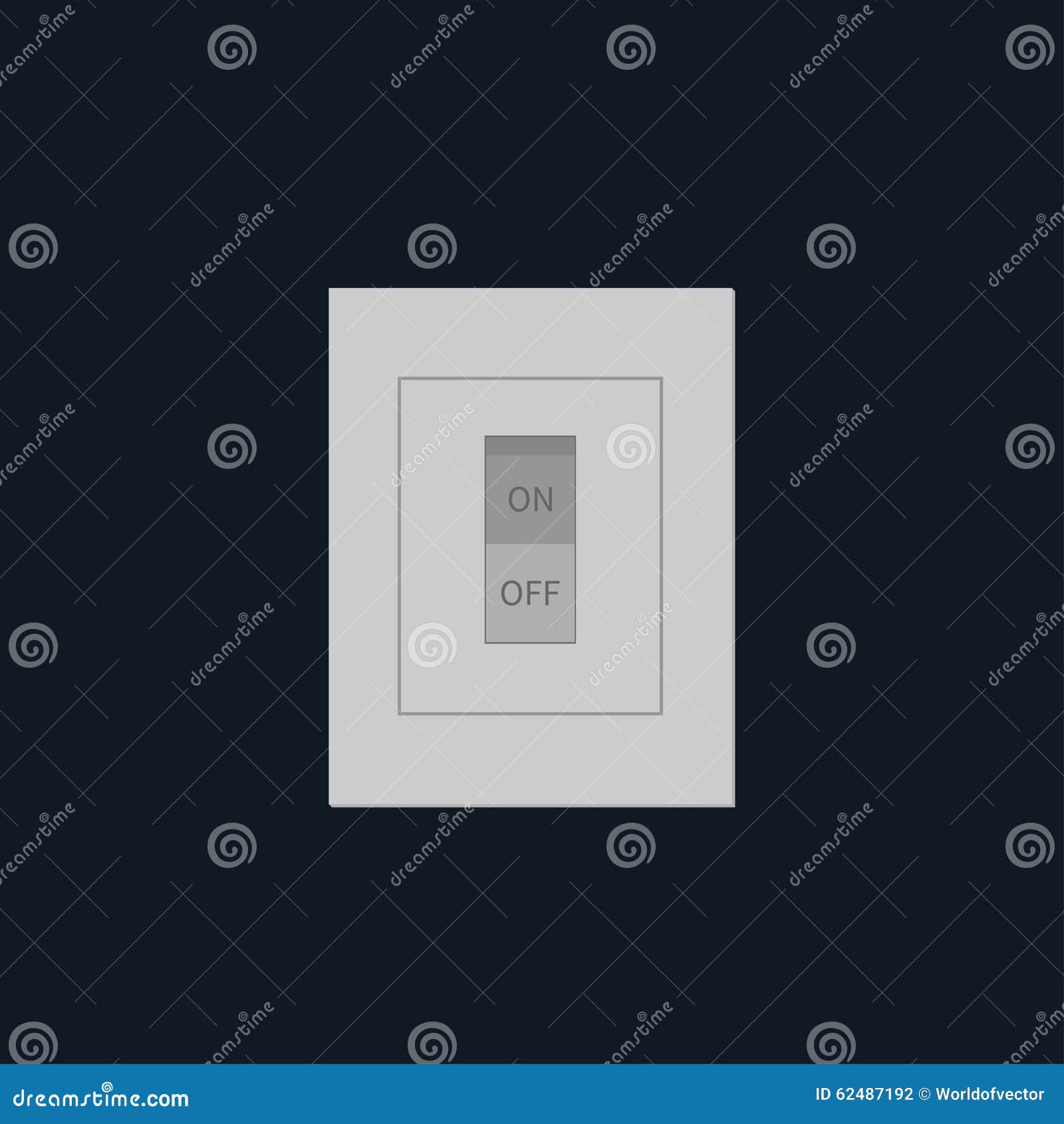 Light Switch on Off Tumbler in Flat Design Style. Stock Vector ...