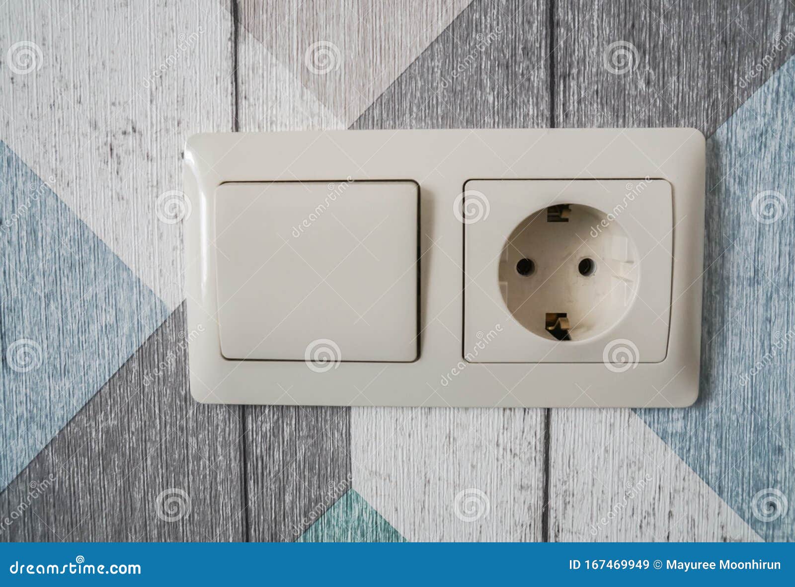 Light Switch and Plug Socket for Electricity at Home Stock Image ...