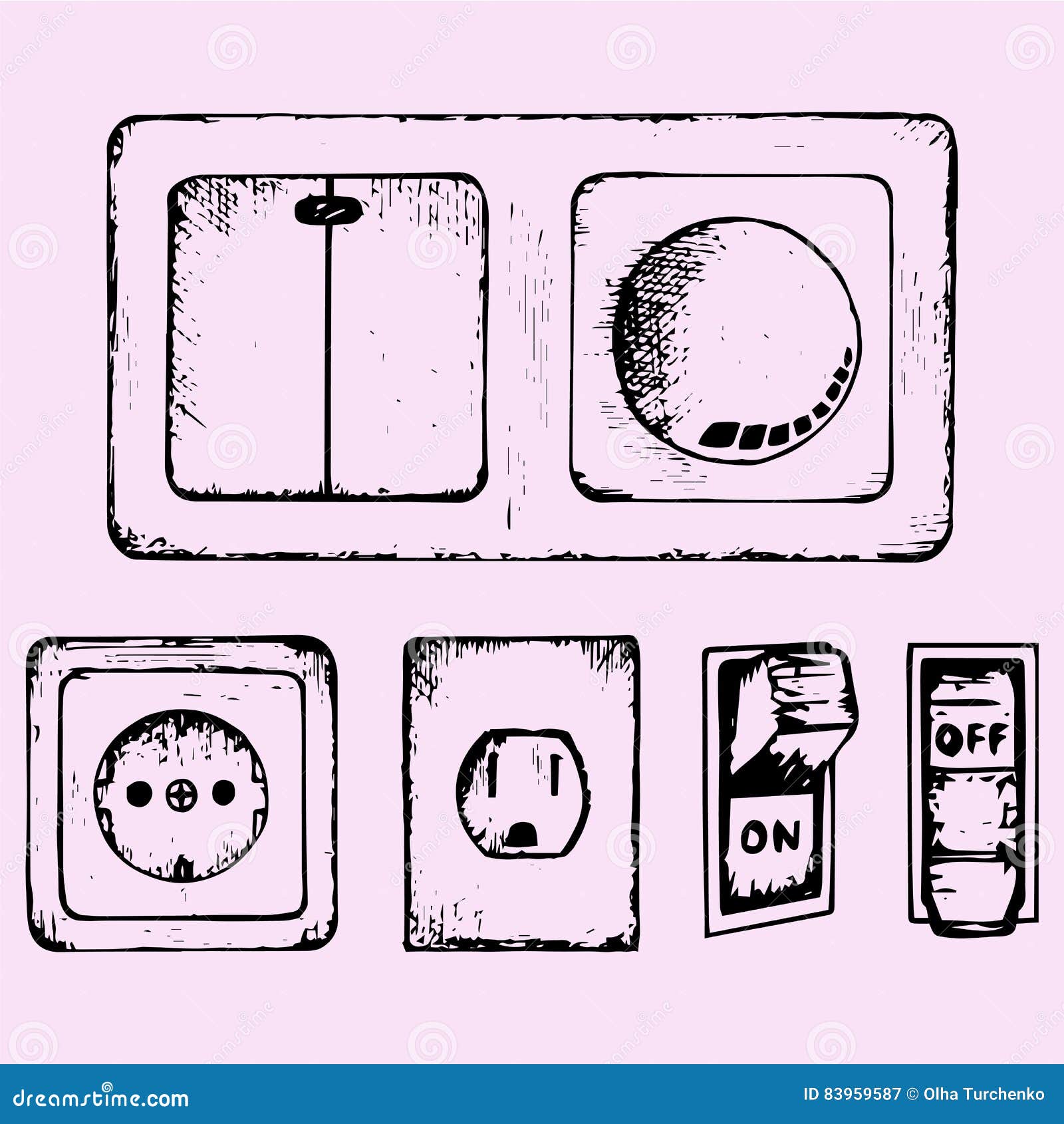 Light switch socket stock vector. Illustration of design - 83959587