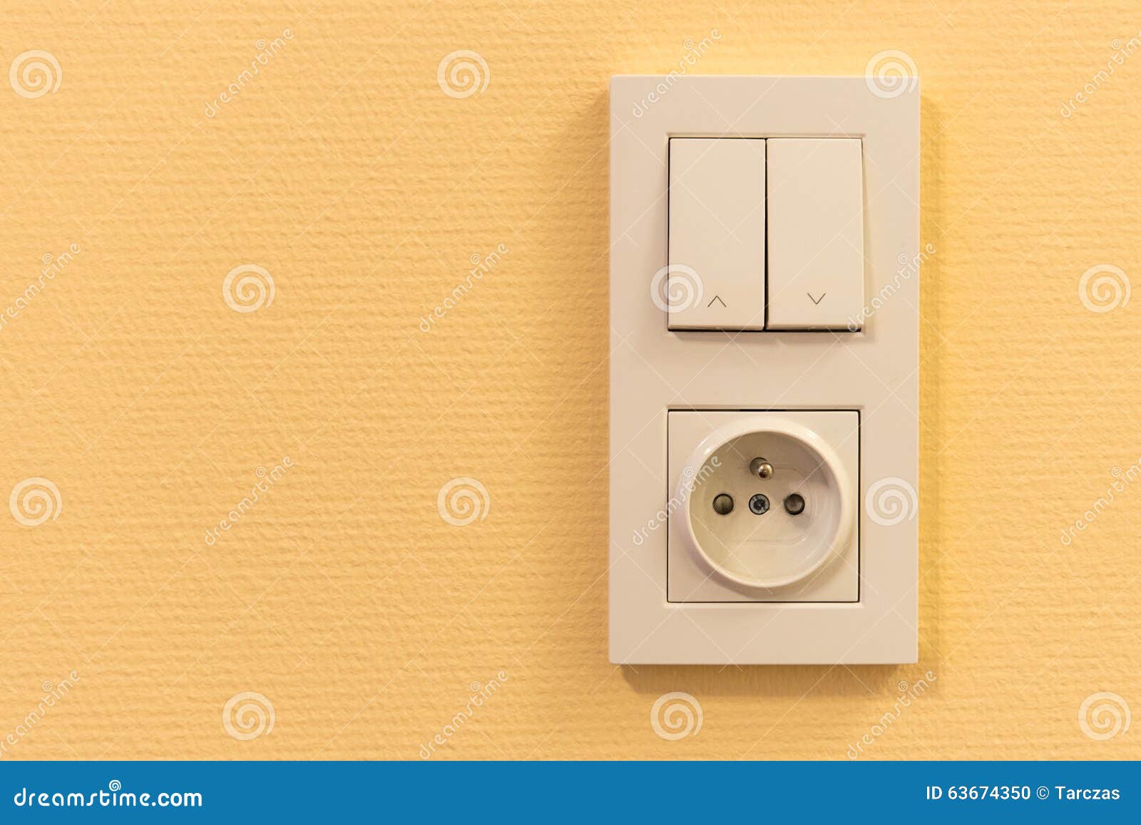 Light Switch and Socket on the Wall Stock Photo - Image of home, switch ...