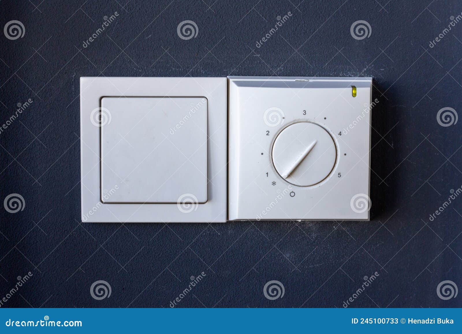Light Switch and Underfloor Heating Adjustment Switch Stock Image ...