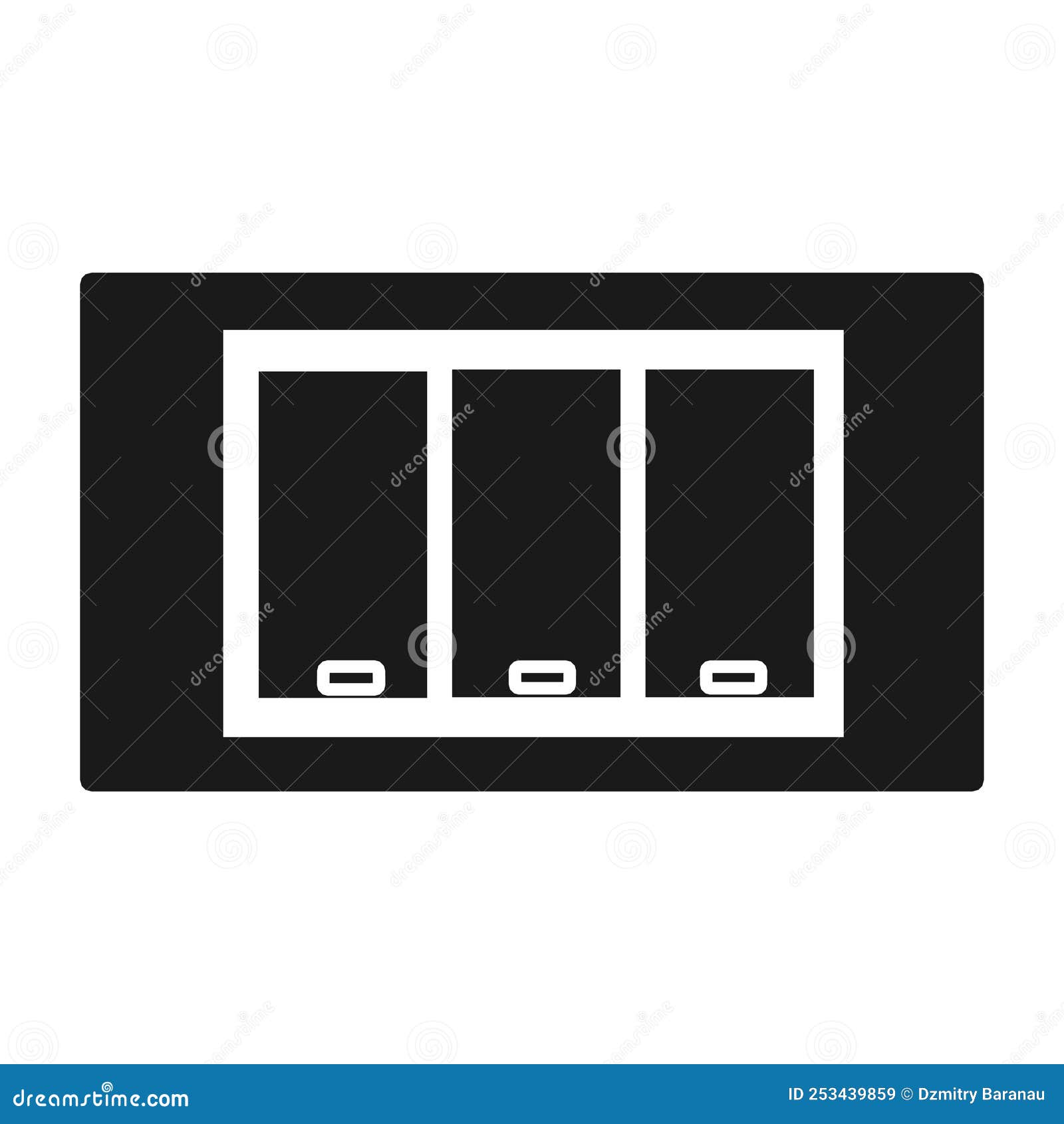 Light Switch Vector Illustration Electricity Off Power Icon Black Solid ...