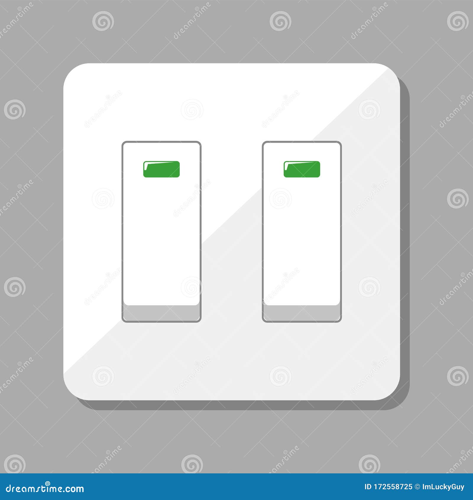 Light Switch Vector Isolated. Plastic Object, Home Element Stock ...