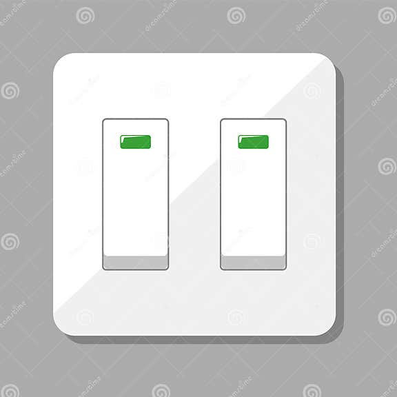 Light Switch Vector Isolated. Plastic Object, Home Element Stock ...
