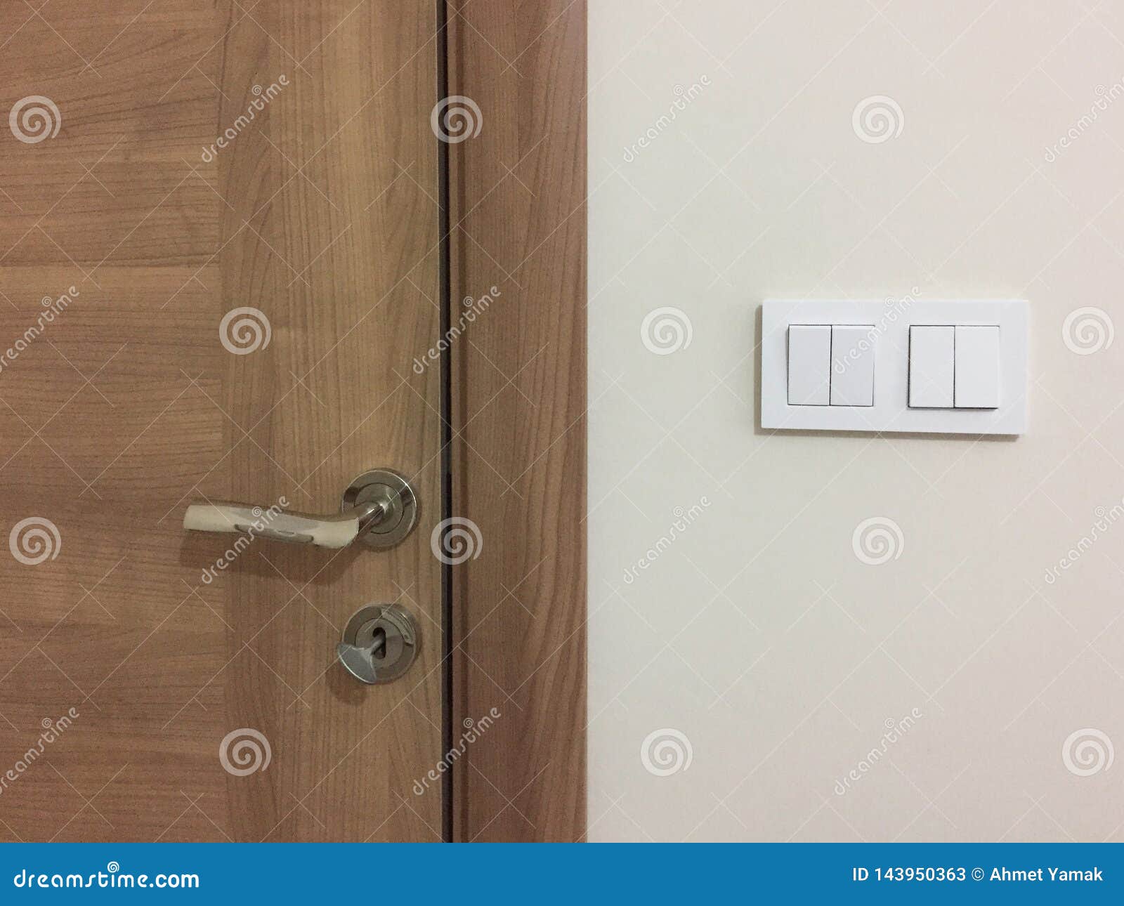 Light Switch with Room Door Stock Image - Image of switch, indoor ...