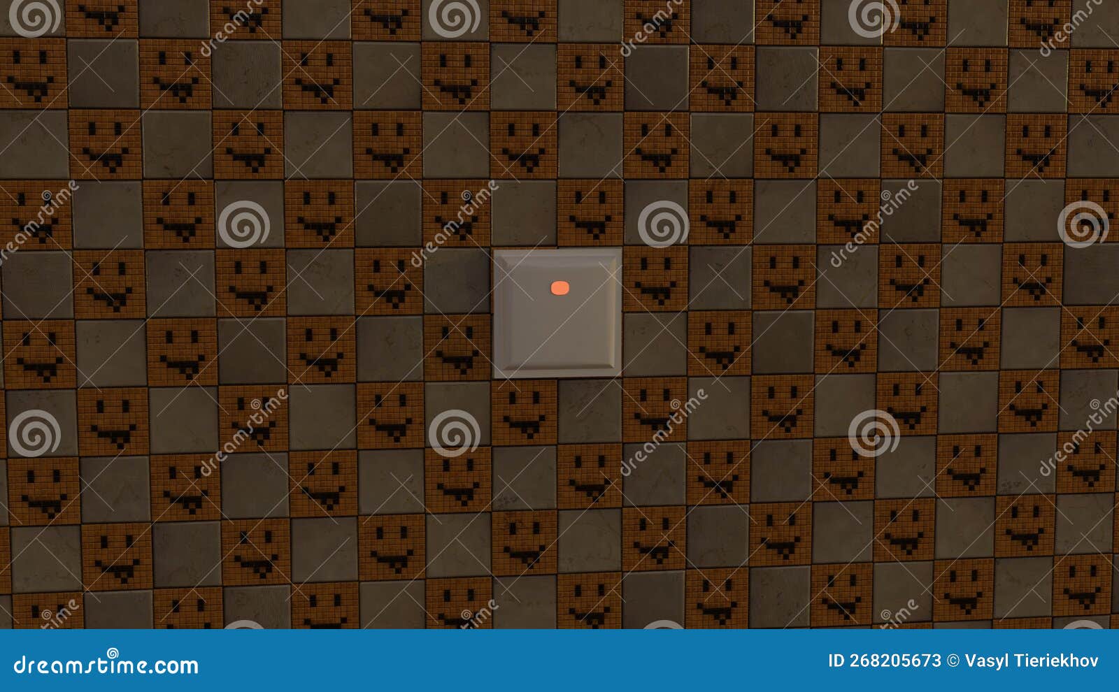 Light Switch, on the Wall of Tiles with Smileys Stock Illustration ...