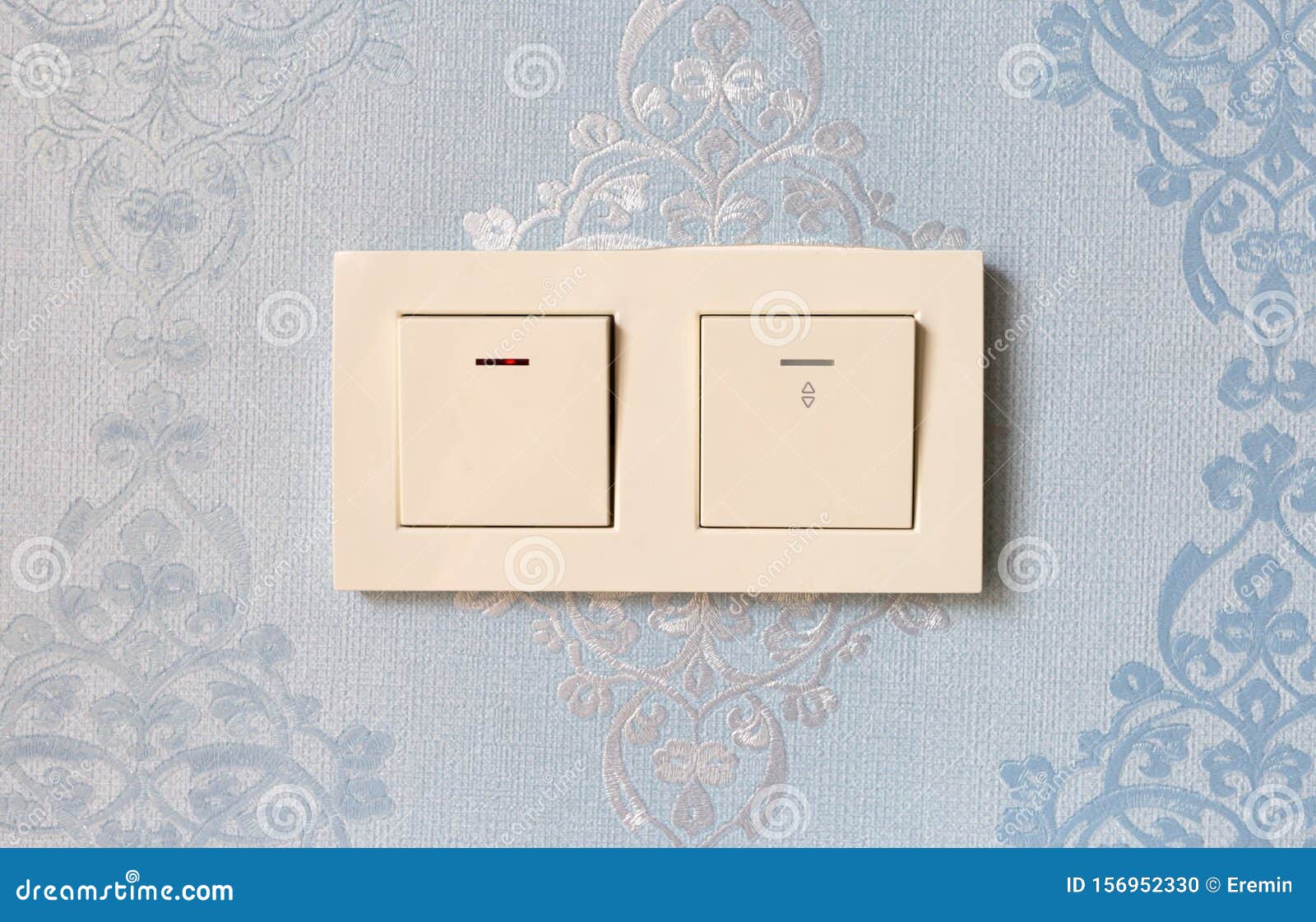 Light switch on the wall. stock photo. Image of energy - 156952330
