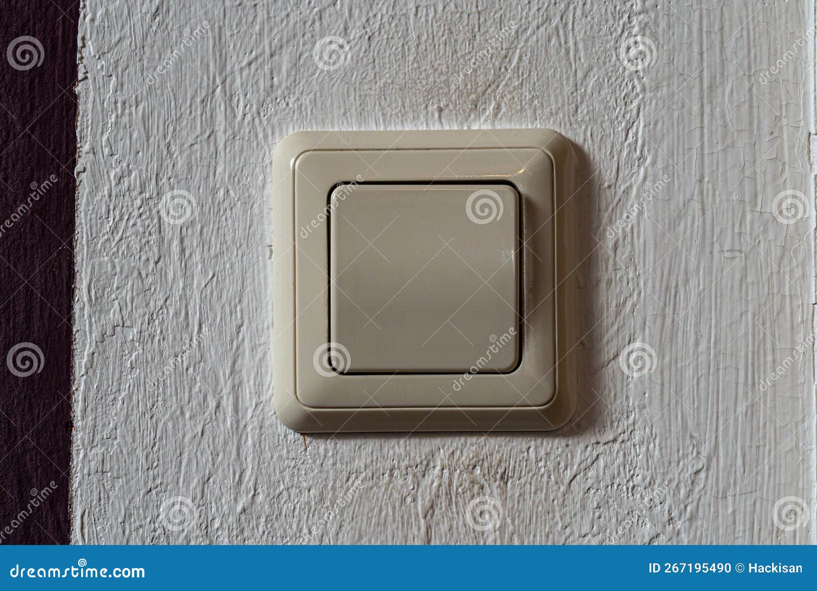 Light Switch on the White Wall To Turn on the Light Stock Photo - Image ...