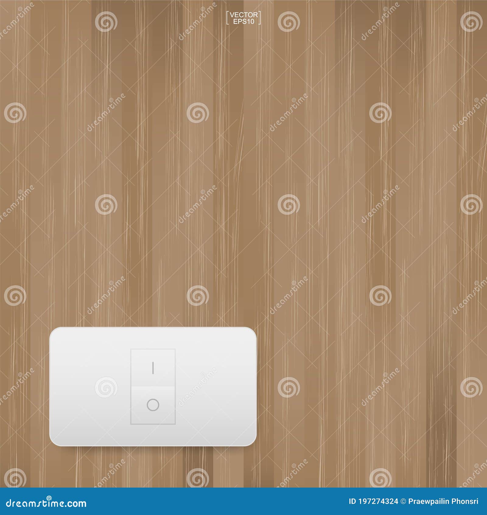 Light Switch on Wood Wall Background. Vector Stock Illustration ...