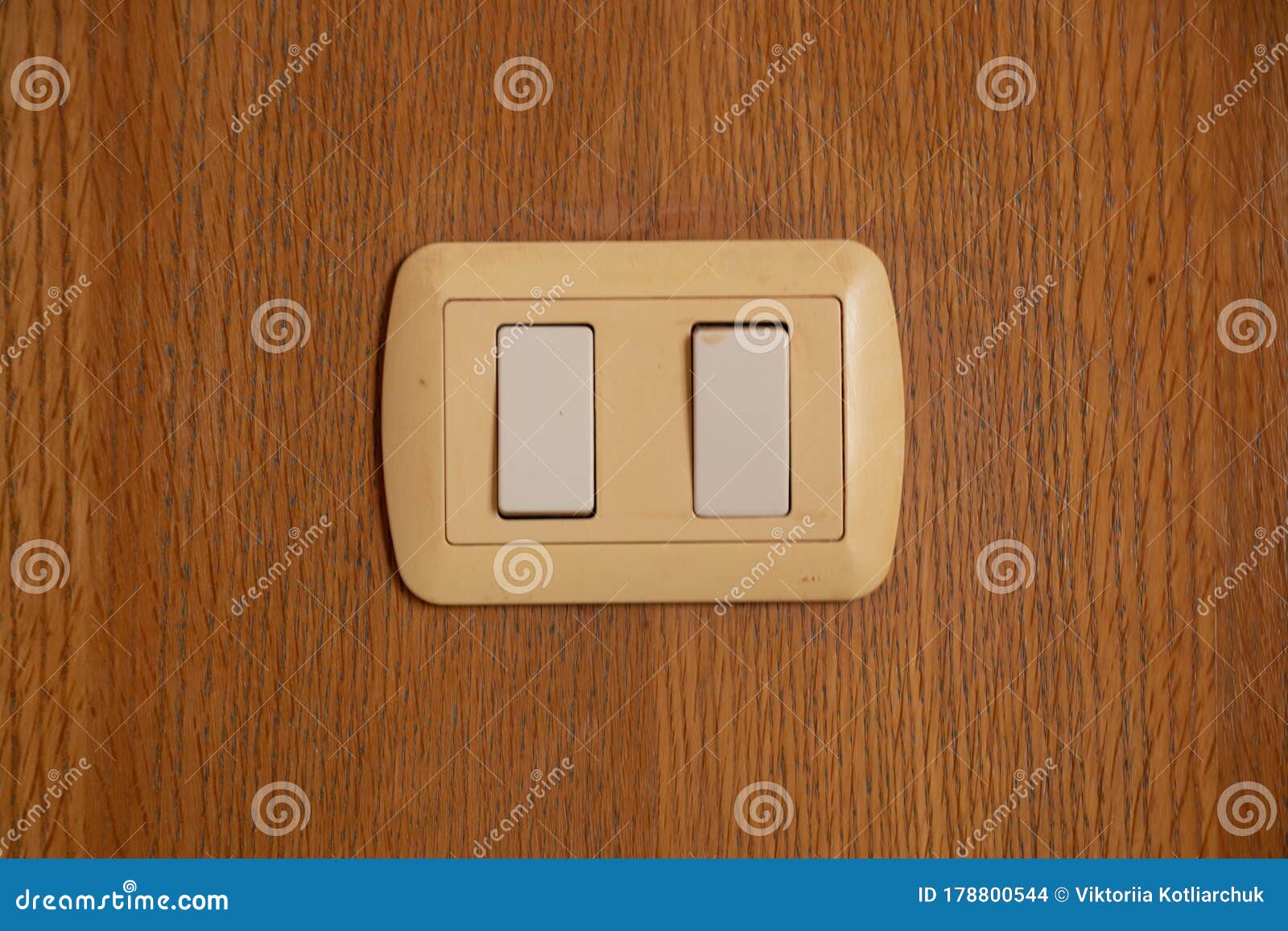 Light Switch on a Wooden Wall Close-up Stock Photo - Image of prices ...