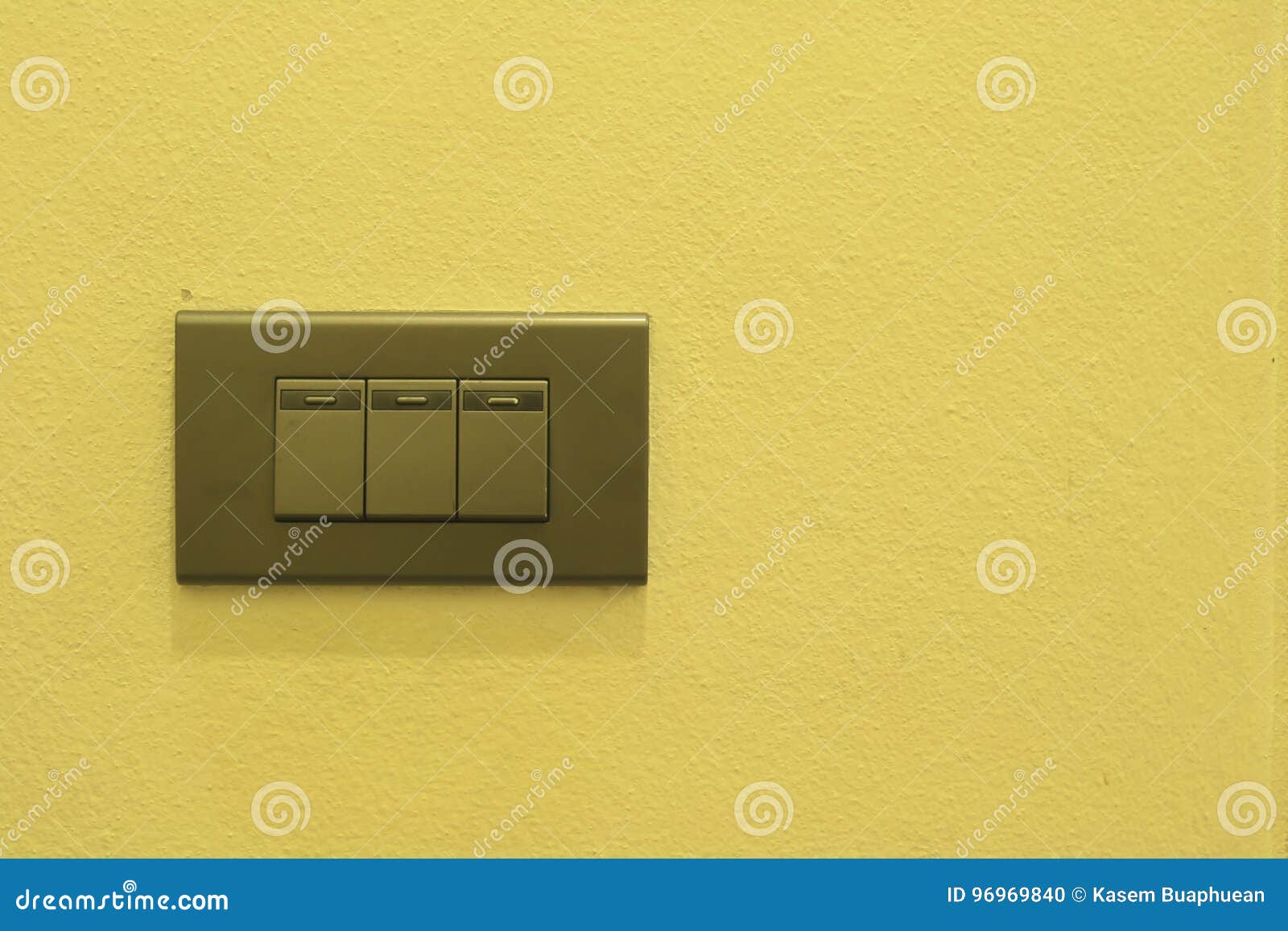 Light Switch on Yellow Walls Stock Photo - Image of power, electrical ...