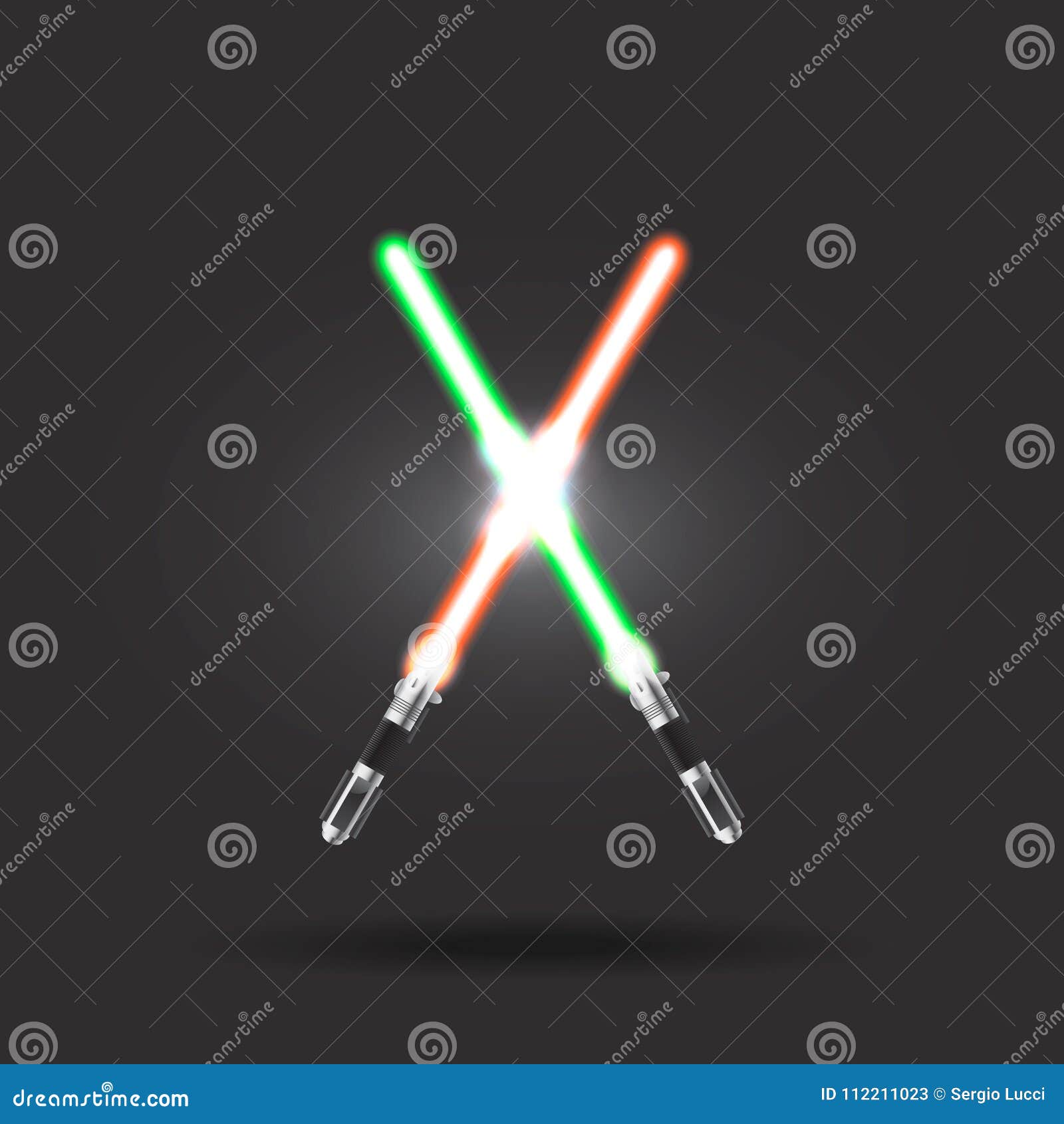 Light Swords on Space Background. Vector Illustration. Lightsaber on ...