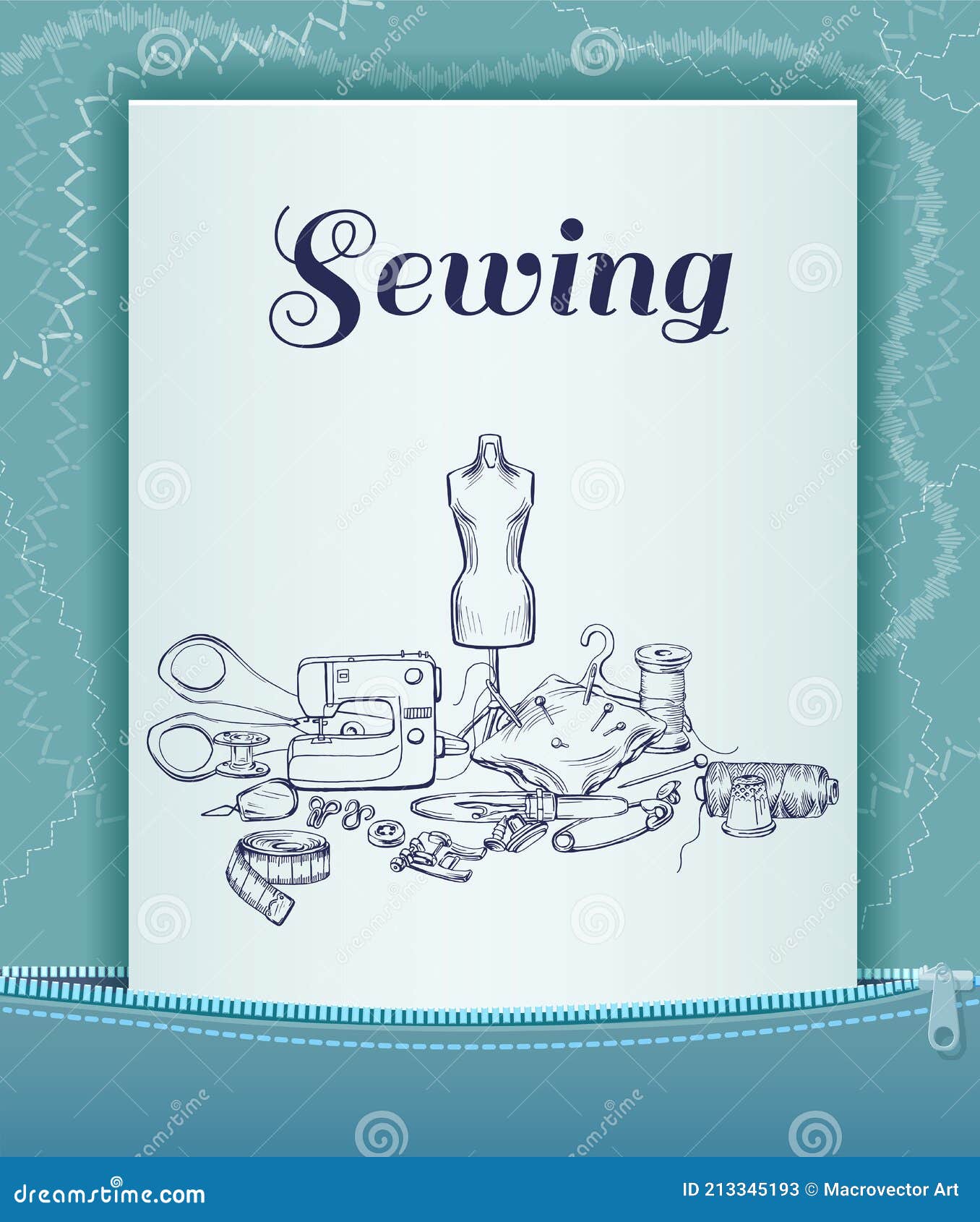 Light Tailoring Card Template Stock Vector - Illustration of decorative ...