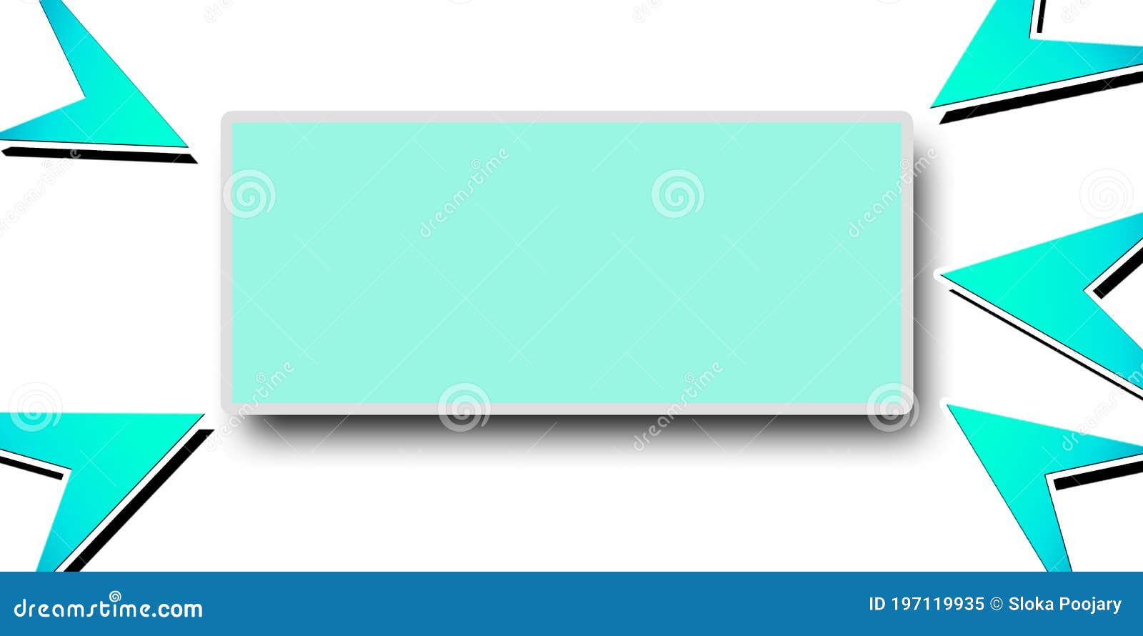 Light Teal Colored Blank Message Board on White Background with Dark ...