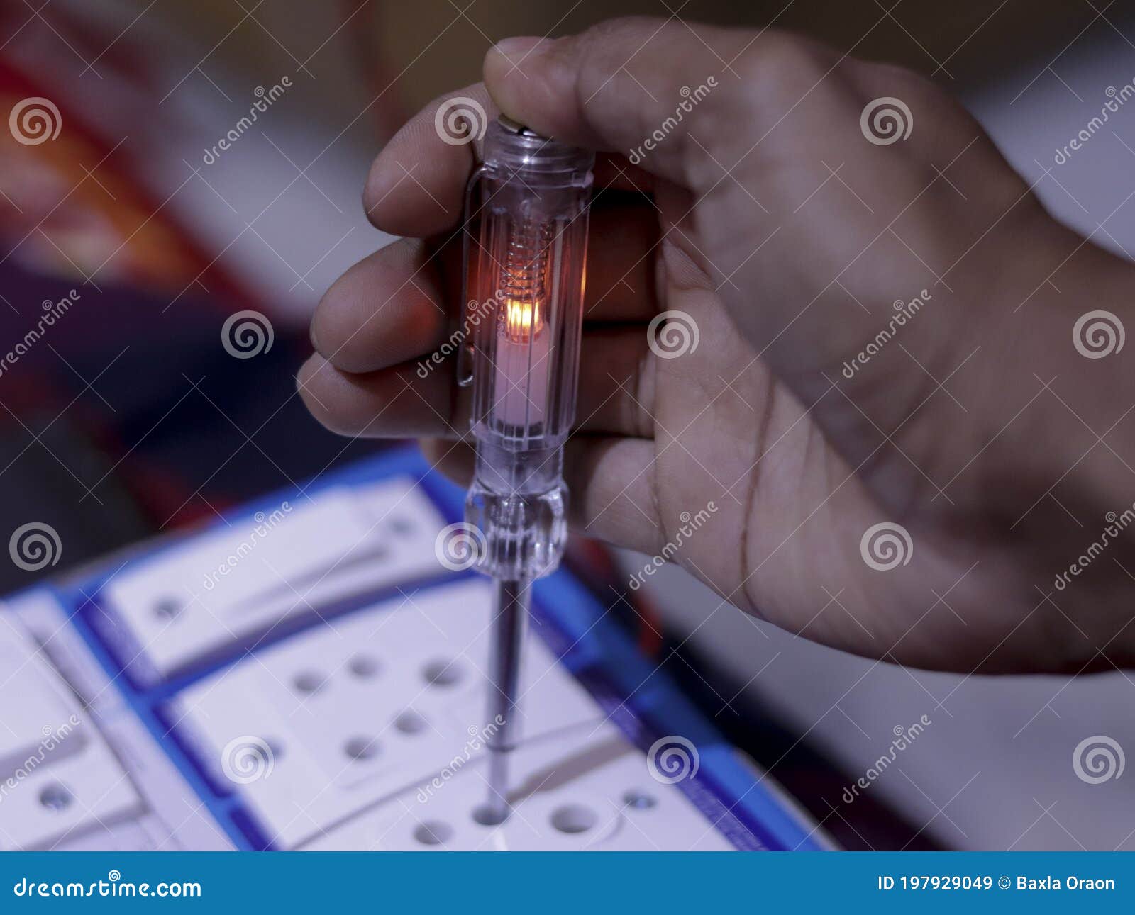 Current light tester tool stock image. Image of current - 197929049