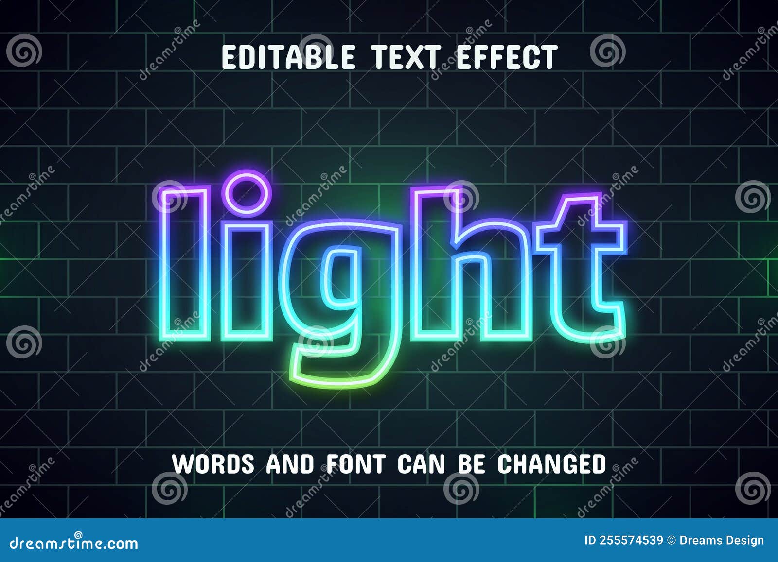 Light Text - Neon Text Effect Stock Vector - Illustration of element ...