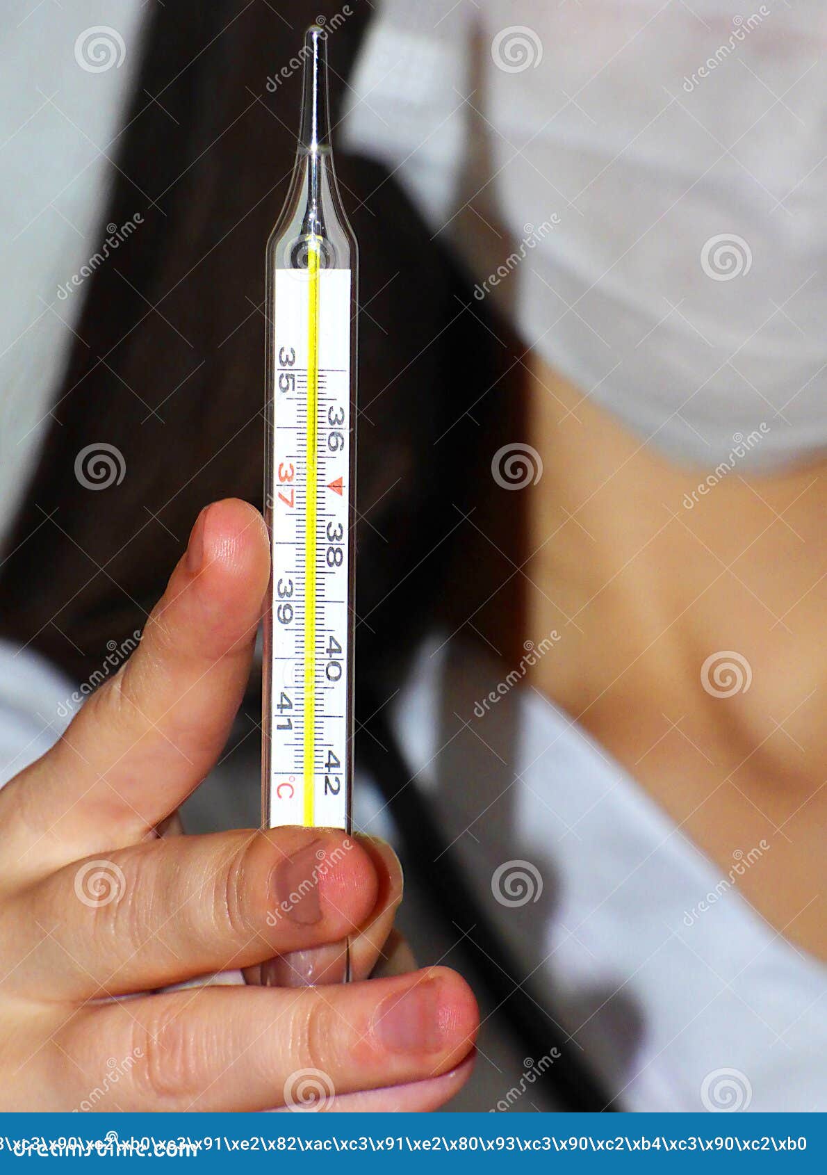 The light thermometer stock photo. Image of girl, hand - 88997136