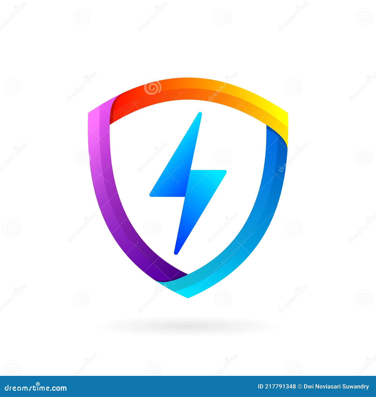 Vector Thunder Logo with Shield Symbol Stock Vector - Illustration of logo, company: 217791348