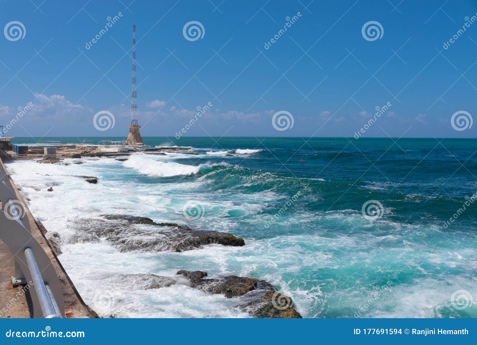Light Tower in the Beach stock photo. Image of tower - 177691594