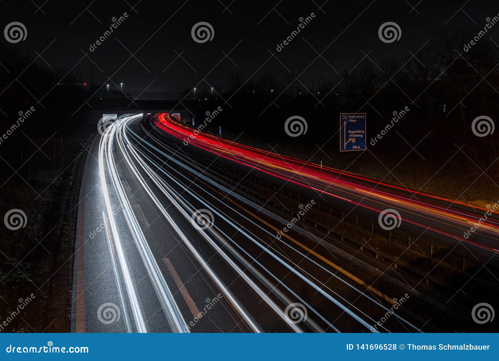 Light Tracks of Cars on a Motorway, Germany Stock Photo - Image of ...