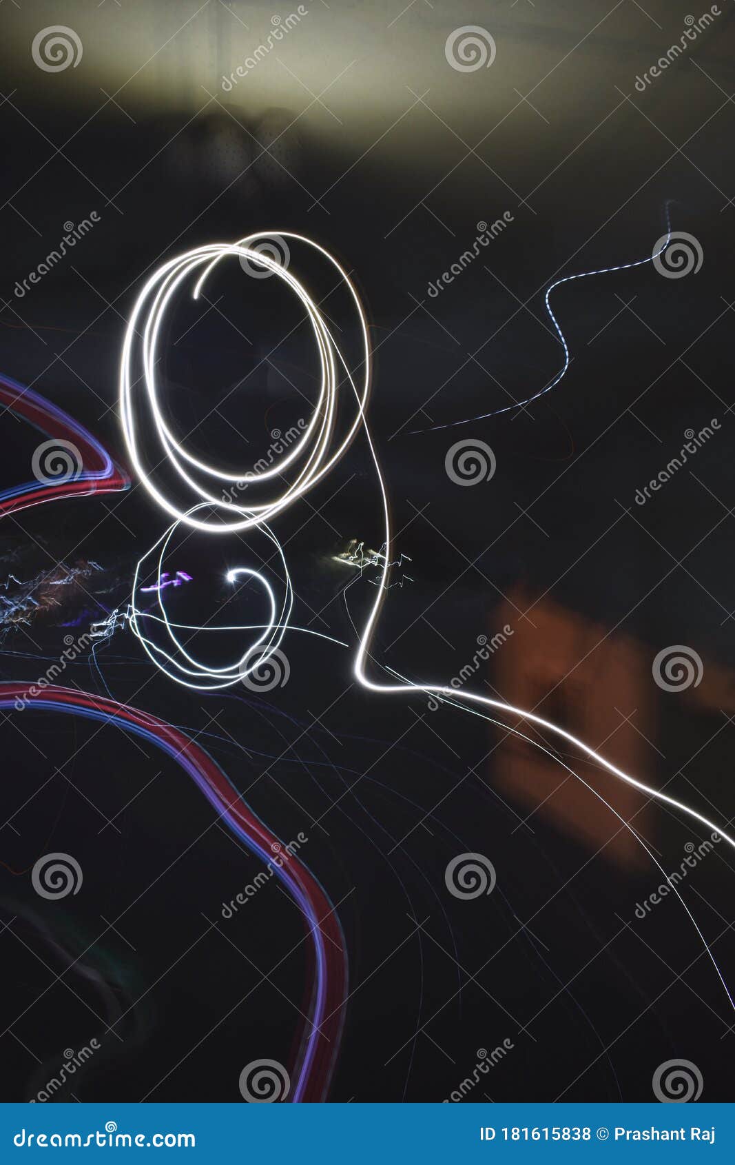 Light trail effect in dark stock photo. Image of effect - 181615838