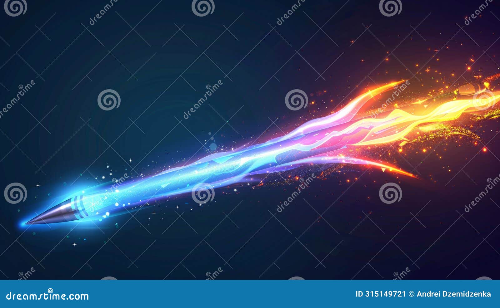 Light Trail Effect from a Missile or Star. Realistic Modern ...