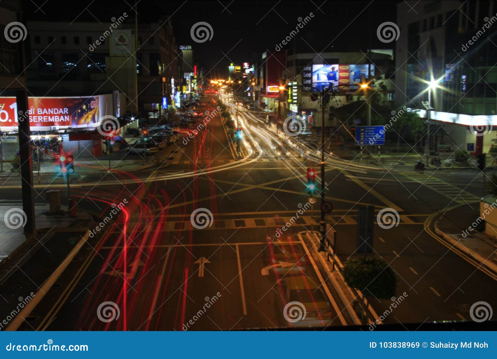 Light Trail Seremban Town at Night Editorial Stock Image - Image of ...
