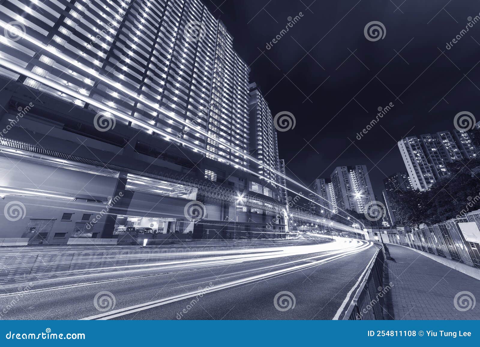 Light Trail of Traffic in Urban City Stock Photo - Image of residential ...