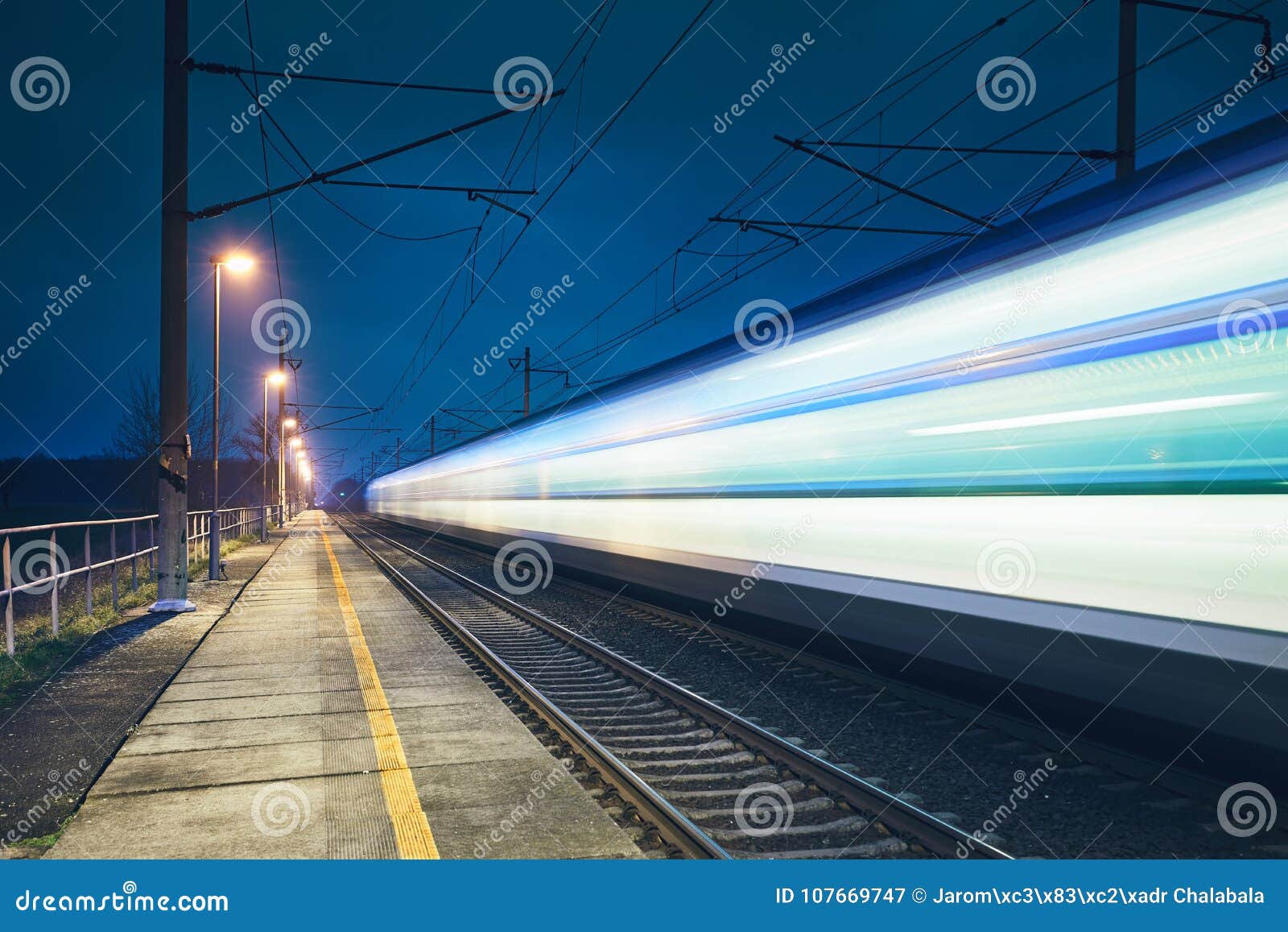 Light trail of the train stock image. Image of dark - 107669747