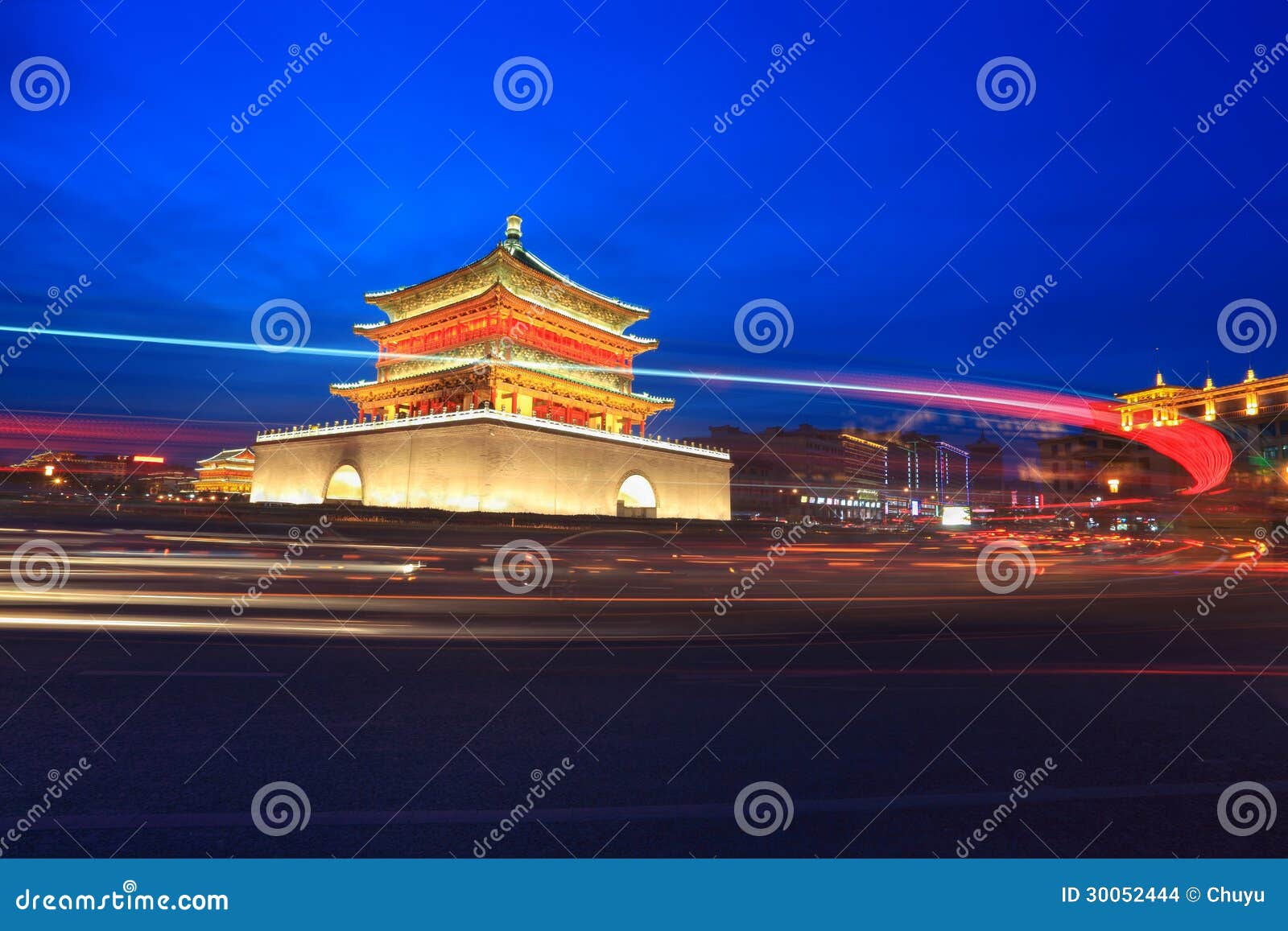 Ancient City at Night in Xian Stock Photo - Image of asia, peace: 30052444