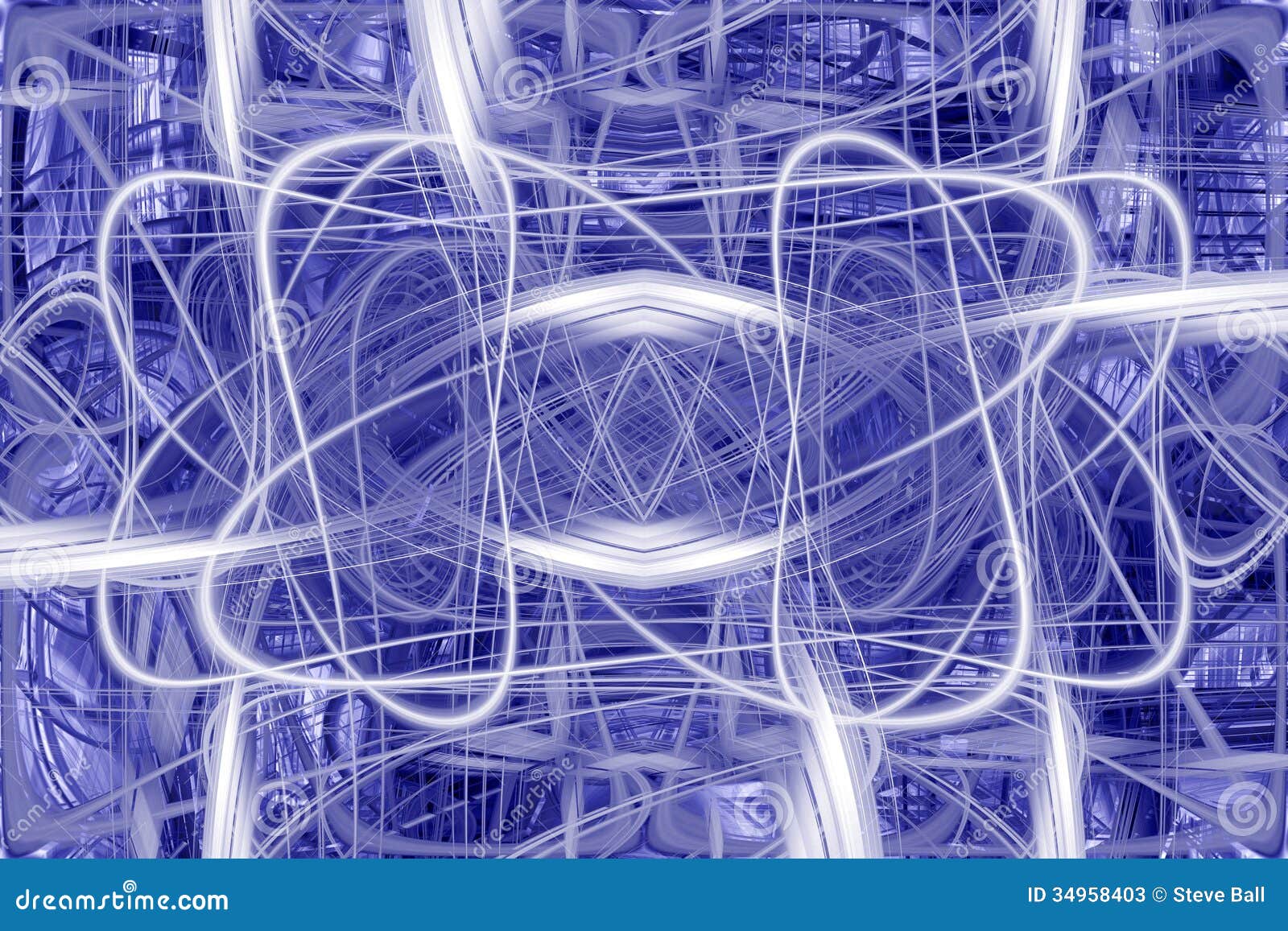 Light Trails on a Blue Background Stock Illustration - Illustration of ...