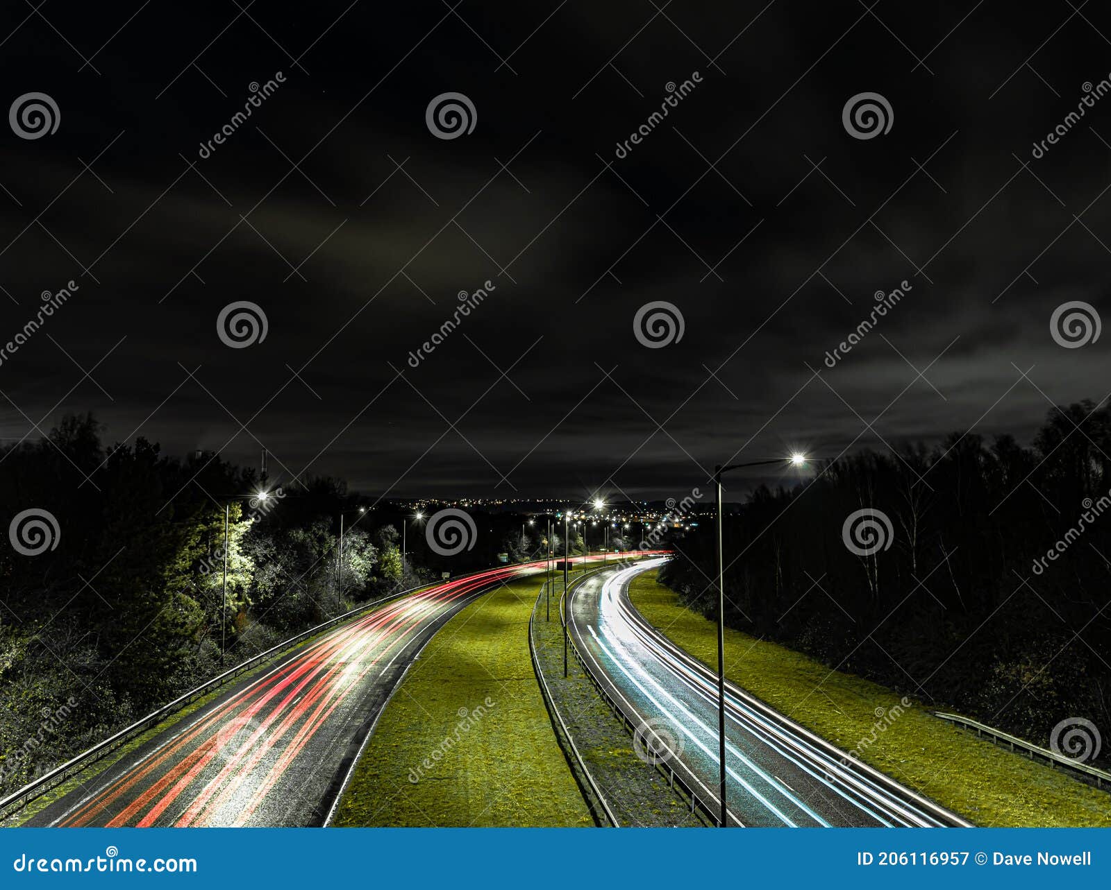 Light Trails on a Busy Main Road Stock Image - Image of automotive ...