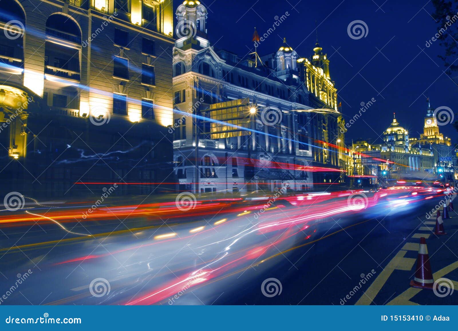The Light Trails on the Busy Streets Background Stock Photo - Image of ...