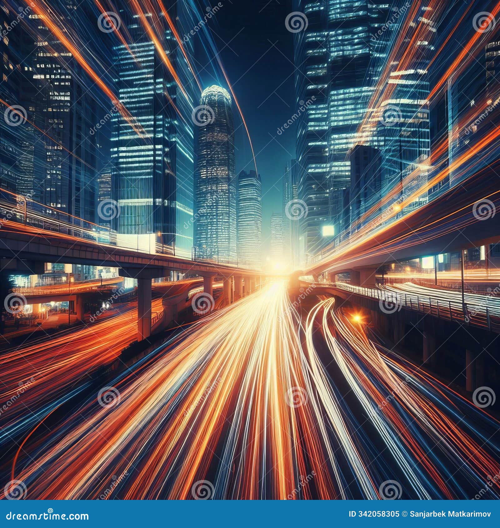 Light Trails Capture a Luminogram of Moving Light Sources Creati Stock ...