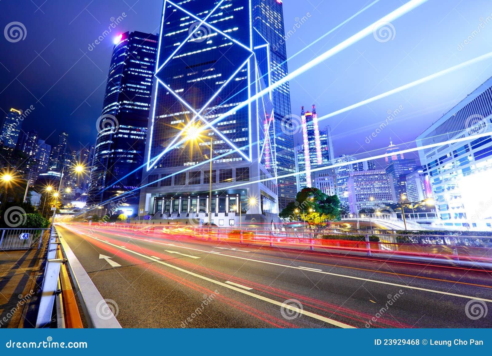 Light trails in city stock photo. Image of evening, modern - 23929468