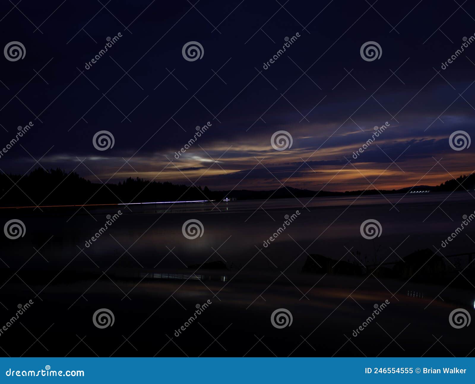 Light Trails at Dexter Reservoir Stock Image - Image of bridge, street ...