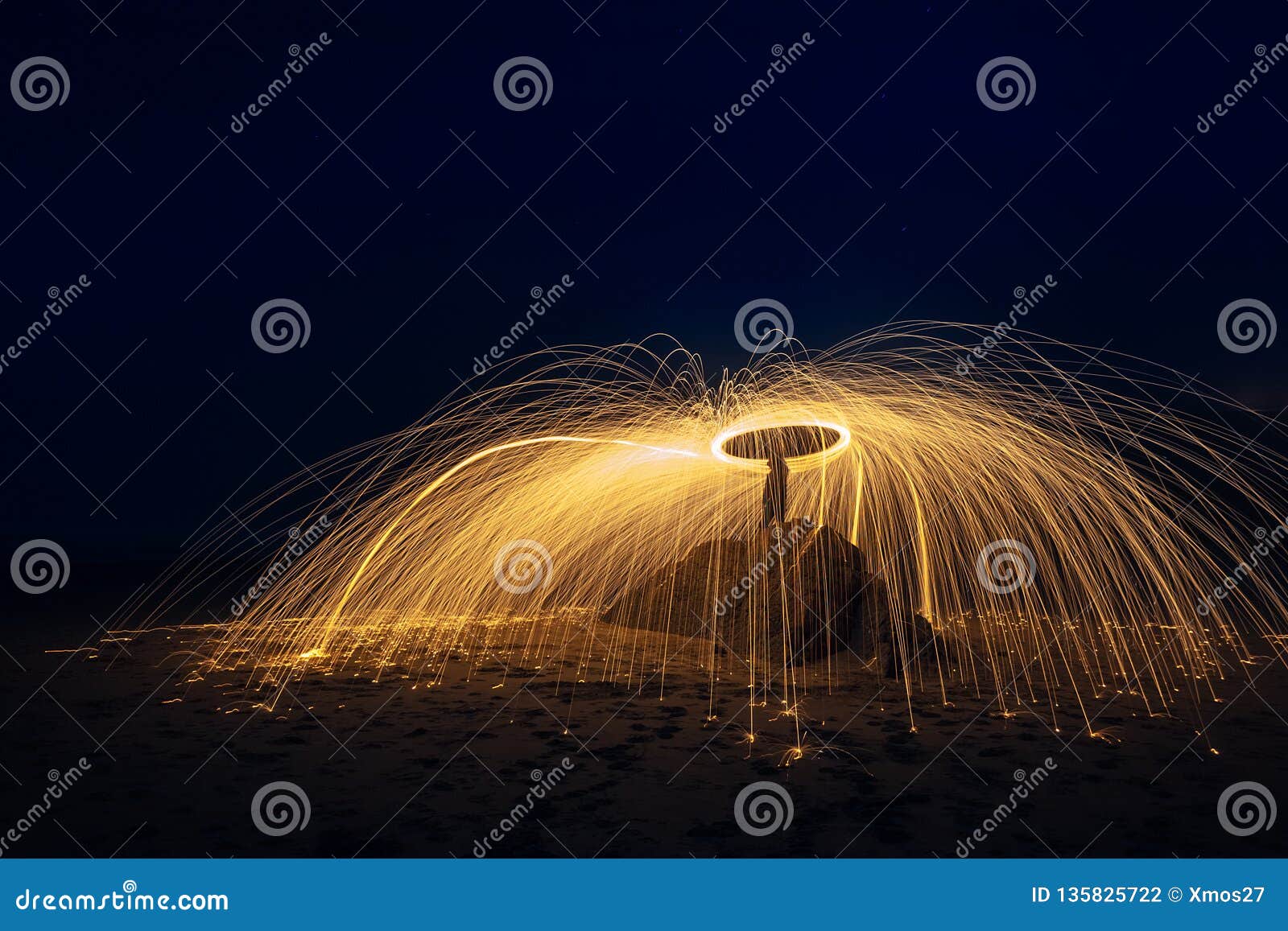 Light Trails of Fire with Steel Wool Stock Photo - Image of fire, steel ...