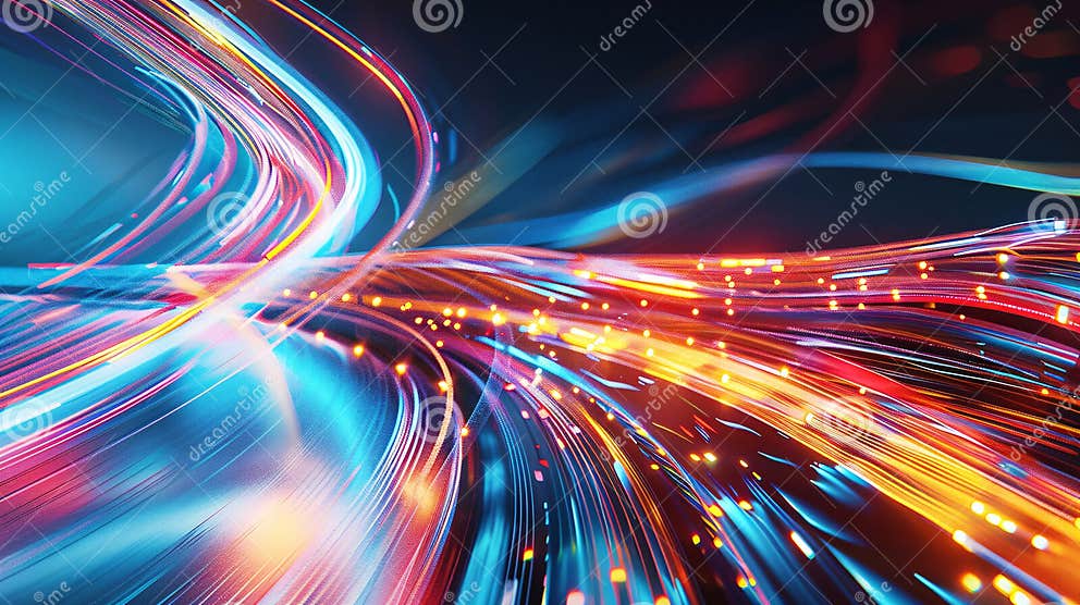 Light Trails Forming Dynamic Lattice Patterns, Creating Organic Shapes ...