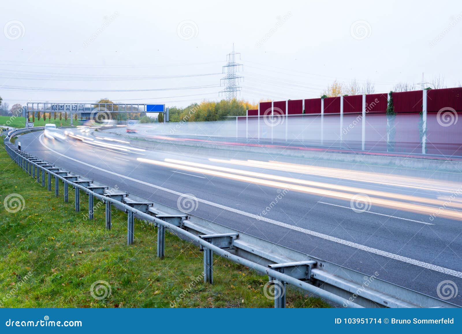 Light Trails on German Autbahn Stock Photo - Image of motion, light ...