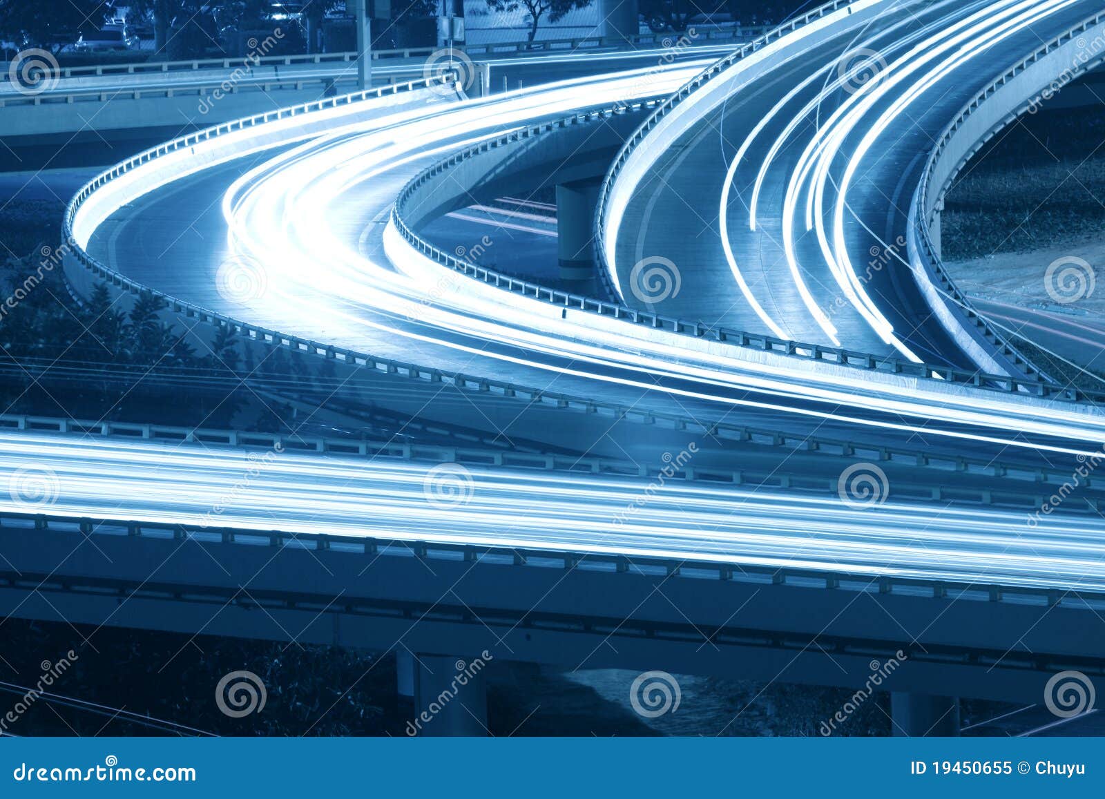 Light Trails on Grade Separation Bridge Stock Image - Image of flyover ...
