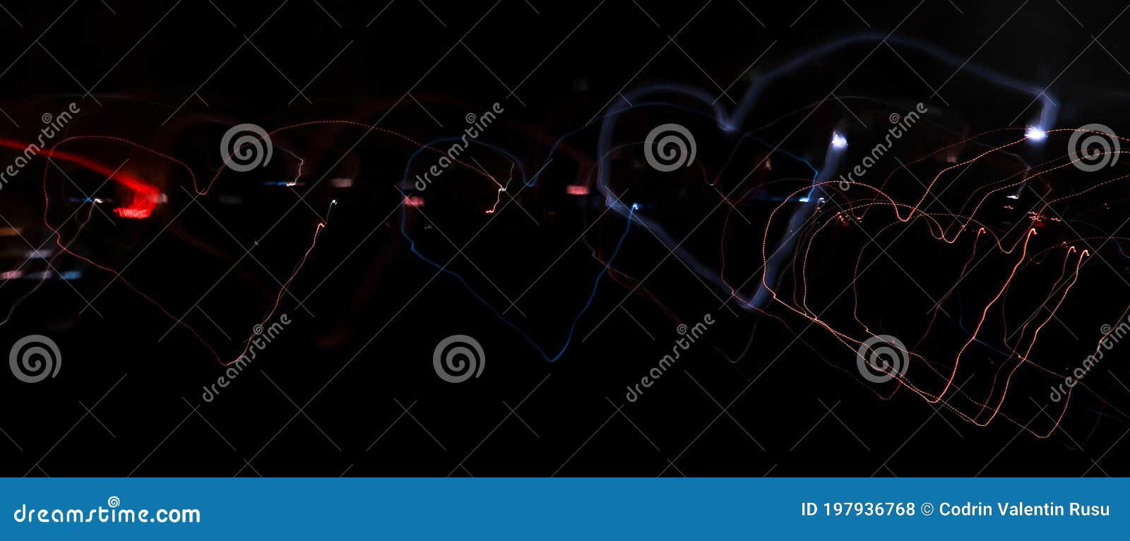 Light Trails Heart Shape - Light in the Night Stock Photo - Image of ...