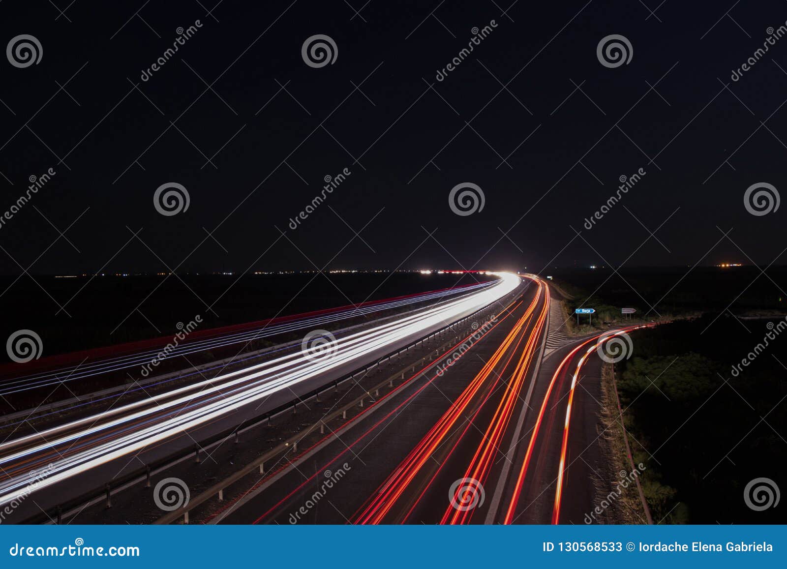 Light Trails on the Highway Stock Image - Image of exposure, road ...