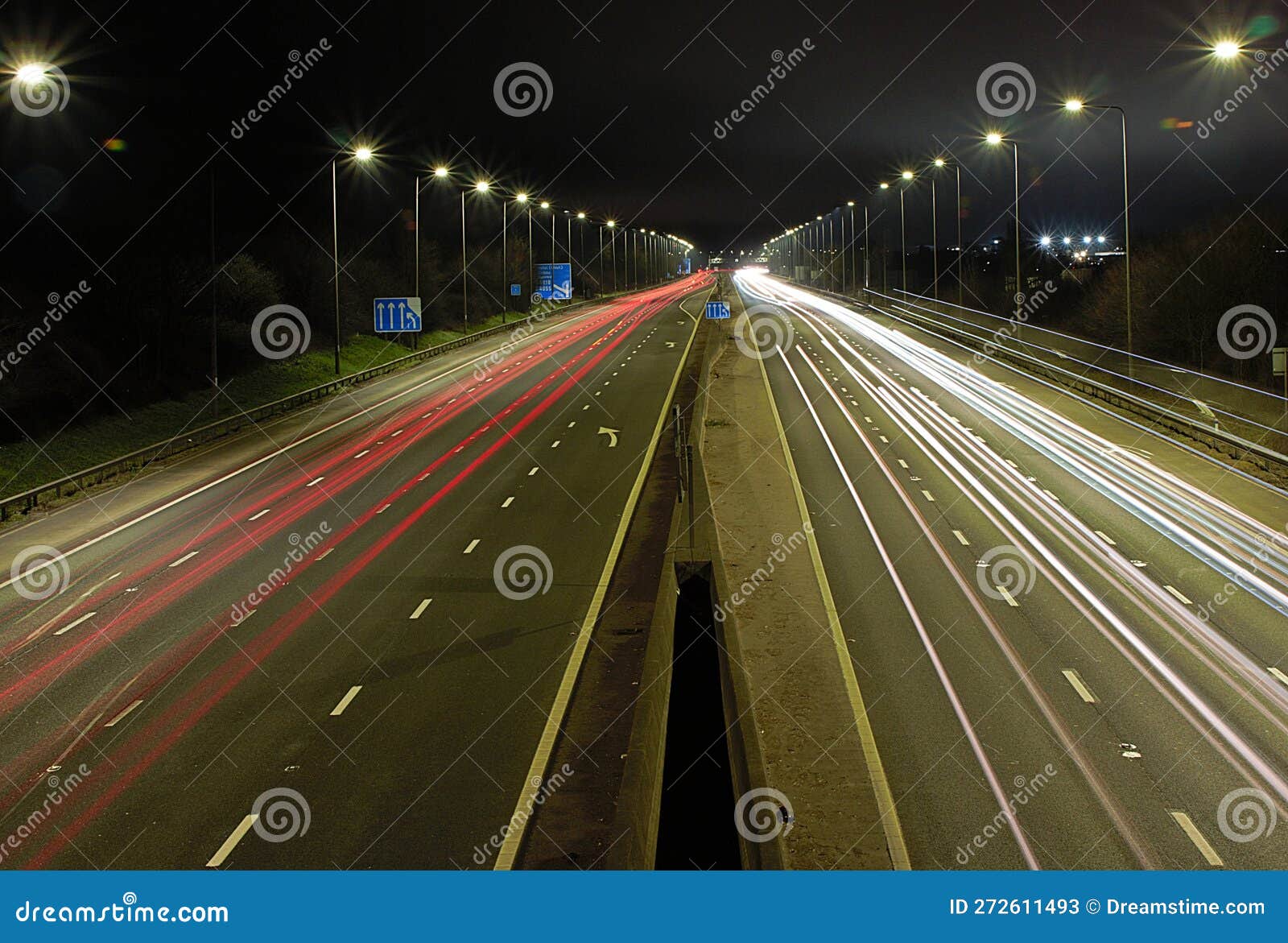 Light trails on highway stock image. Image of highway - 272611493