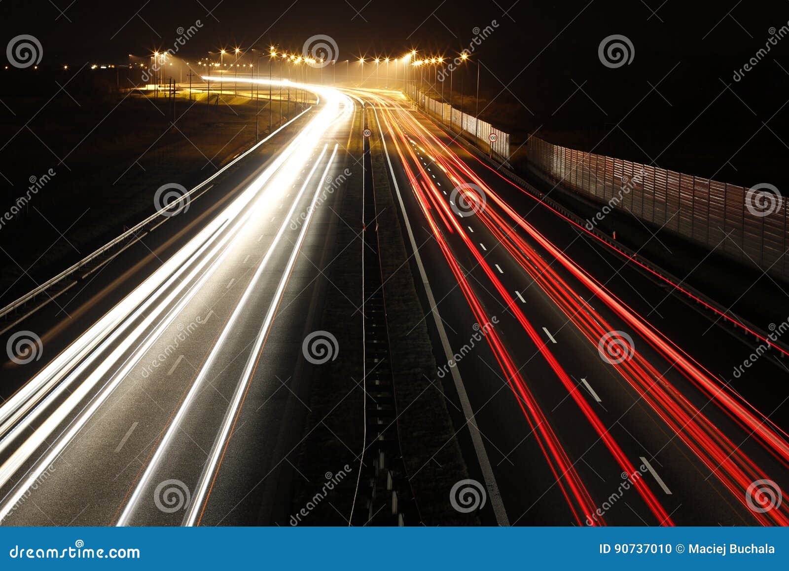 Light trails on highway stock photo. Image of highway - 90737010