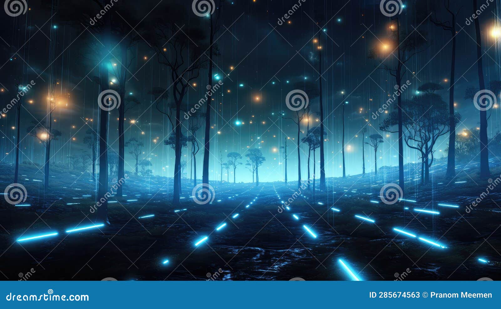 The Light Trails are Made Up of Thousands of Tiny Points of Light Stock ...