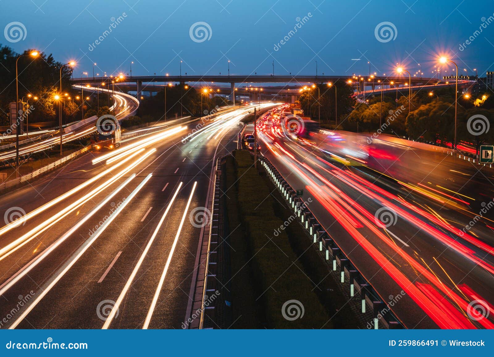 Light Trails in Outer Ring Road, Shanghai, China Stock Image - Image of ...