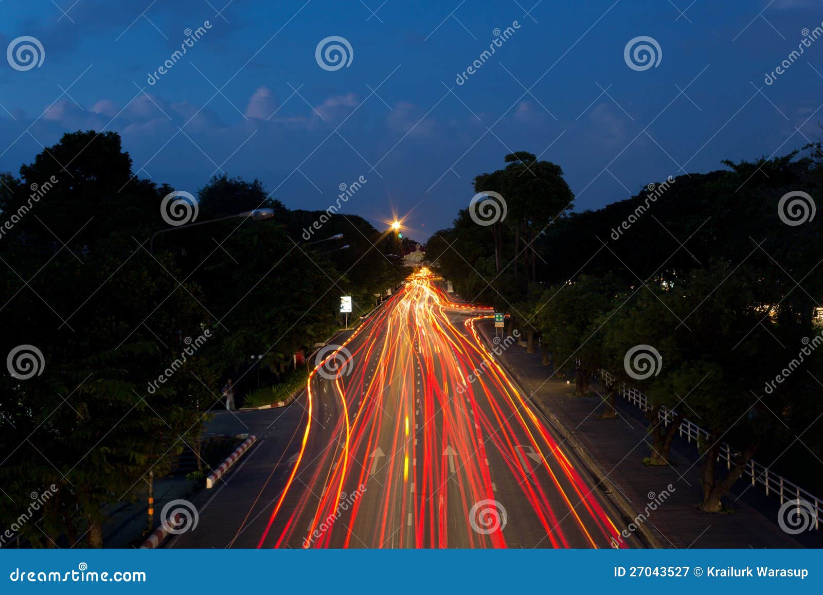 Light Trails on the Road stock image. Image of sidewalk - 27043527